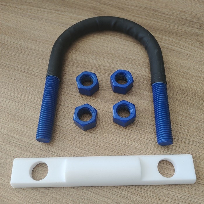 M6, M8, M10, M12, M14,M16 PTFE coating U-bolt With Polyshrink ,4 Nuts ...